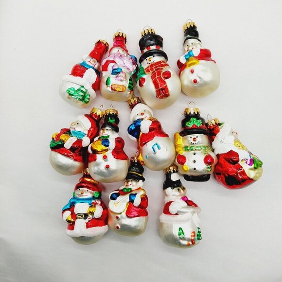 garden ridge | Holiday | Garden Ridge Glass Snowman Ornaments 2 3 Set ...